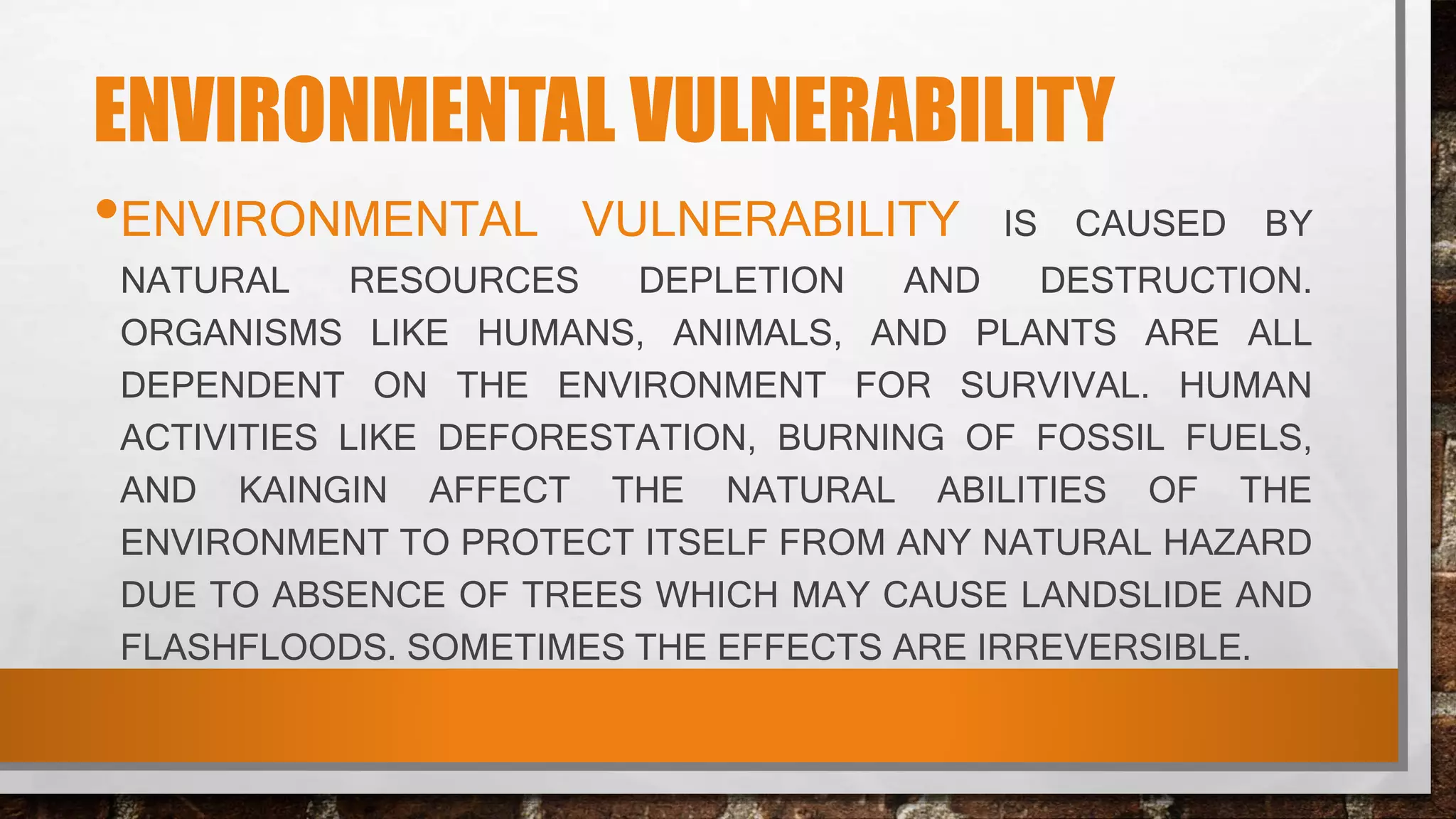 Vulnerabilities of Different Elements Exposed to Hazards.pptx