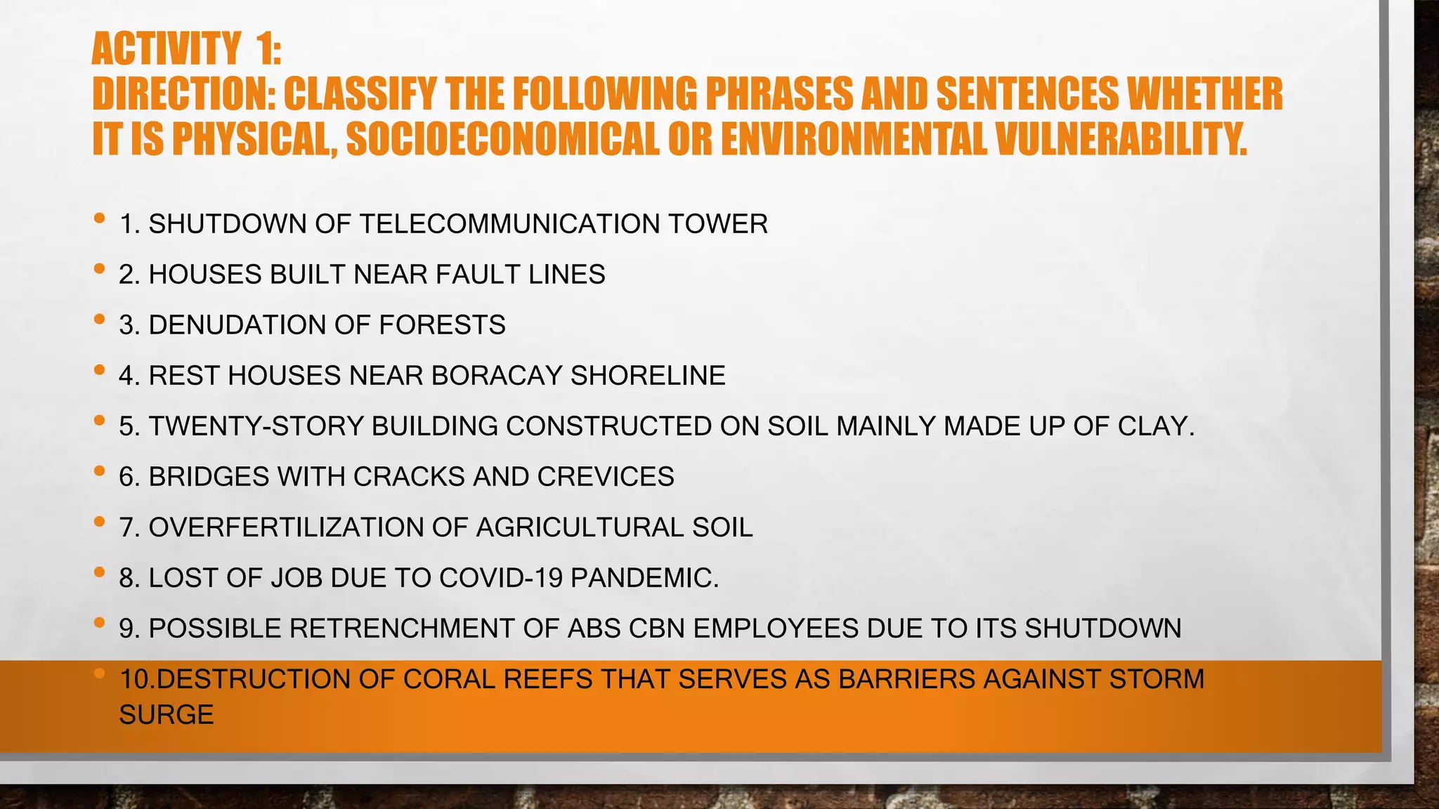 Vulnerabilities of Different Elements Exposed to Hazards.pptx