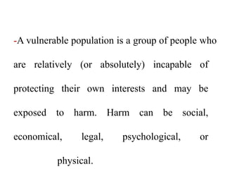 Vulnerable People Definition