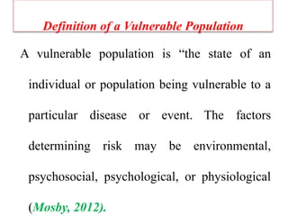 Vulnerable People Definition