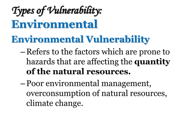 Vulnerability.pptx | Environment | Science