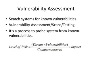 Vulnerability assessment and penetration testing | PPTX