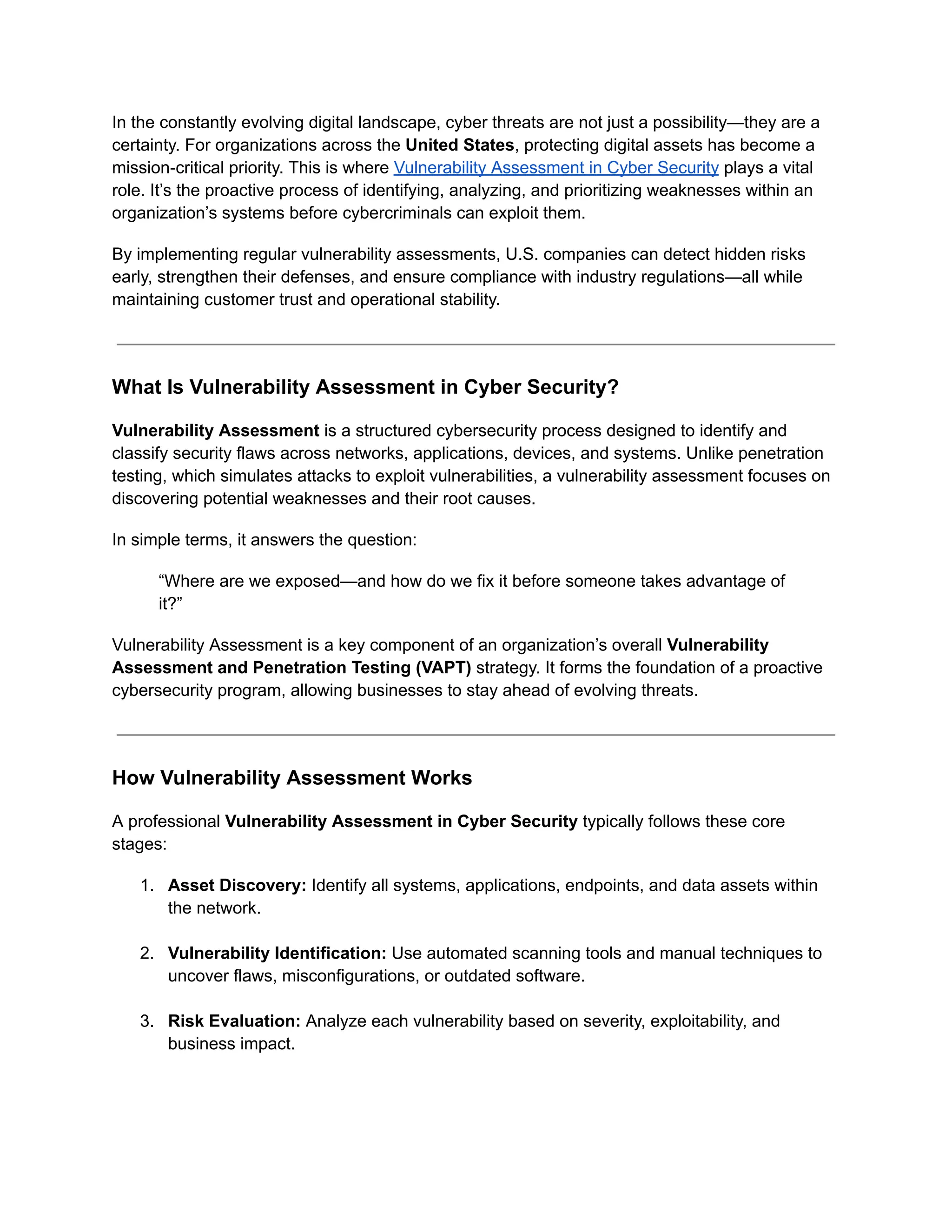 Vulnerability Assessment in Cyber Security_ The First Line of Defense ...