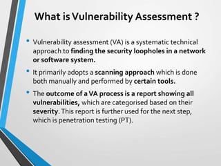 Vulnerability assessment & Penetration testing Basics | PPTX ...