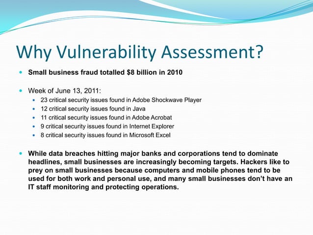 Vulnerability Assessment Presentation | PPTX | IT and Internet Support ...