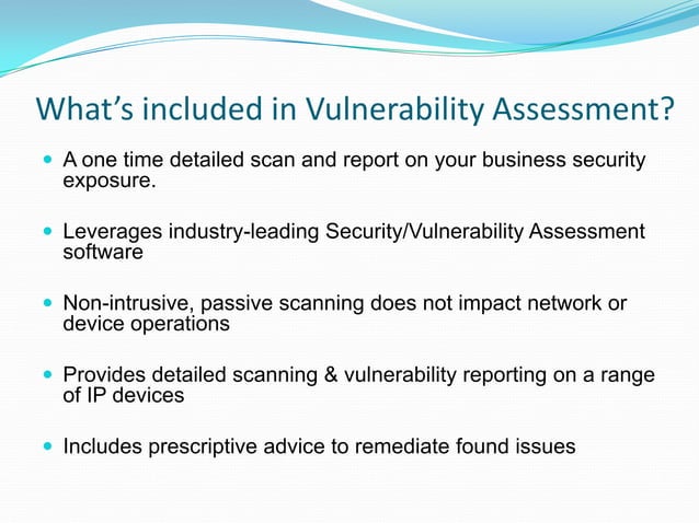 Vulnerability Assessment Presentation | PPTX | IT and Internet Support | Internet