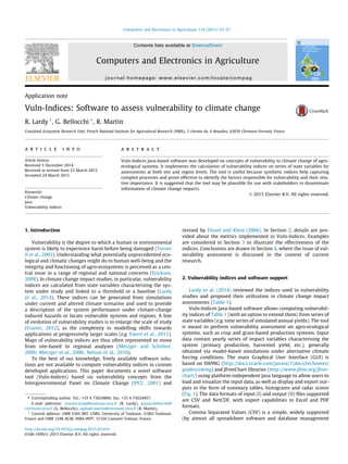Vulnerability Indices Software.pdf | Computer Software and Applications | Computing