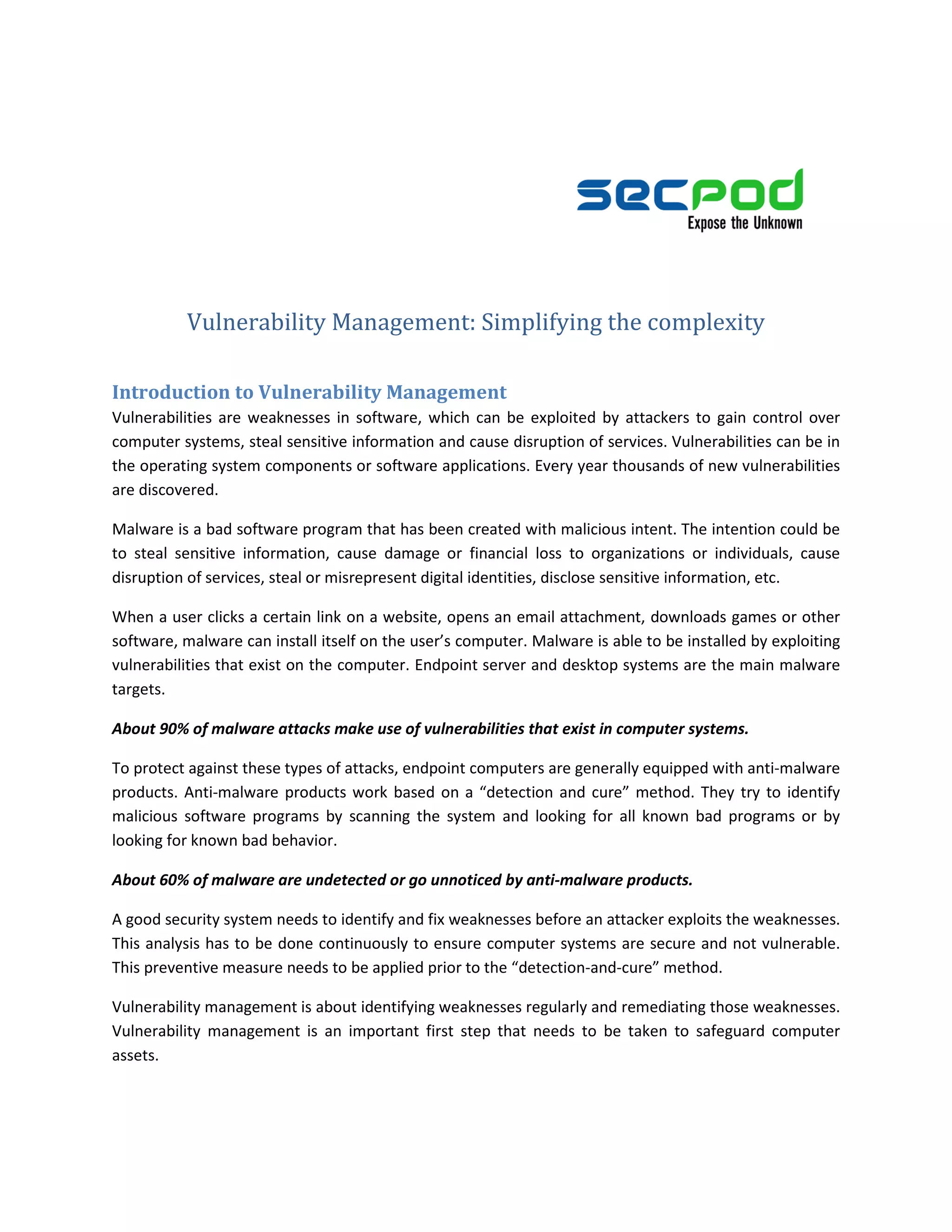 Vulnerability Management - simplifying complexity | PDF Vulnerability Management - simplifying complexity | PDF