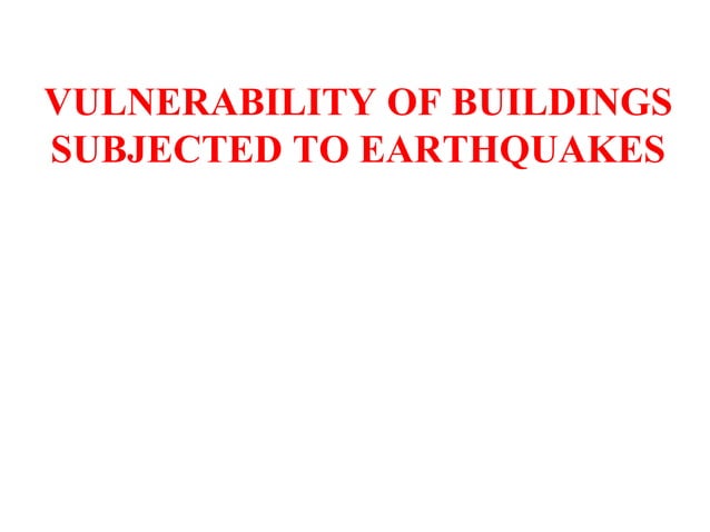 Vulnerability of r.c. buildings | PPT | Civil Engineering Industry ...