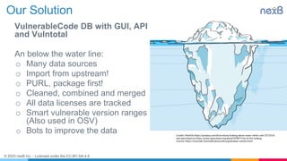VulnTotal: Cross-validate vulnerability coverage of VulnerableCode | PPT