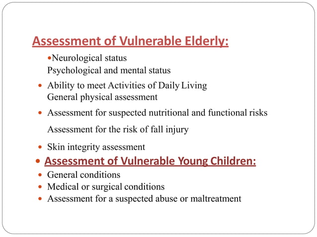 Vulnerable patient policy | PPTX | First Aid | Injuries