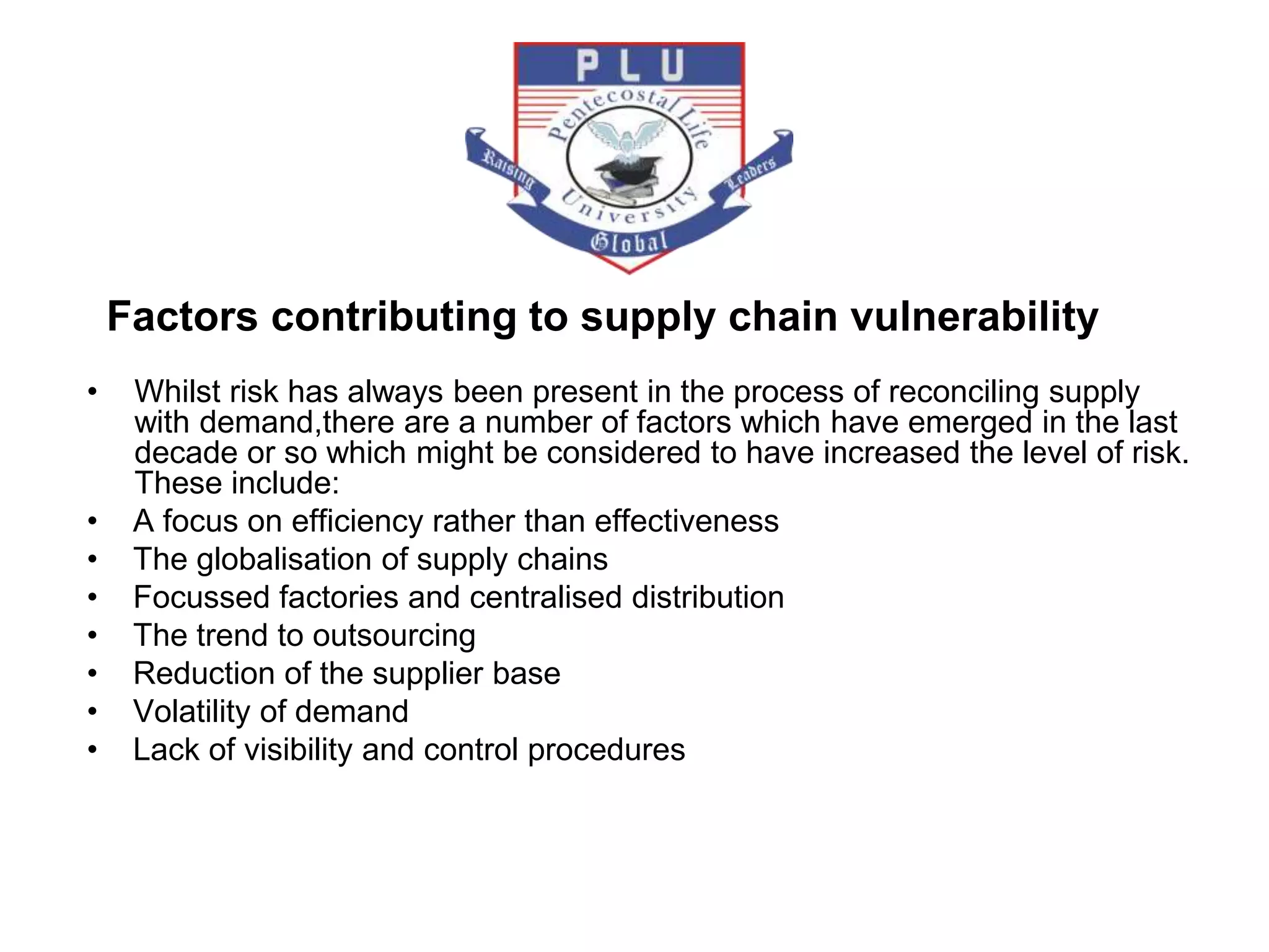 Vulnerbility of supply chain | PPTX