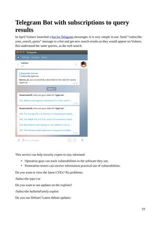 Vulners: Google for hackers | PDF | Databases | Computer Software and Applications