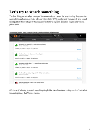 Vulners: Google for hackers | PDF | Databases | Computer Software and Applications
