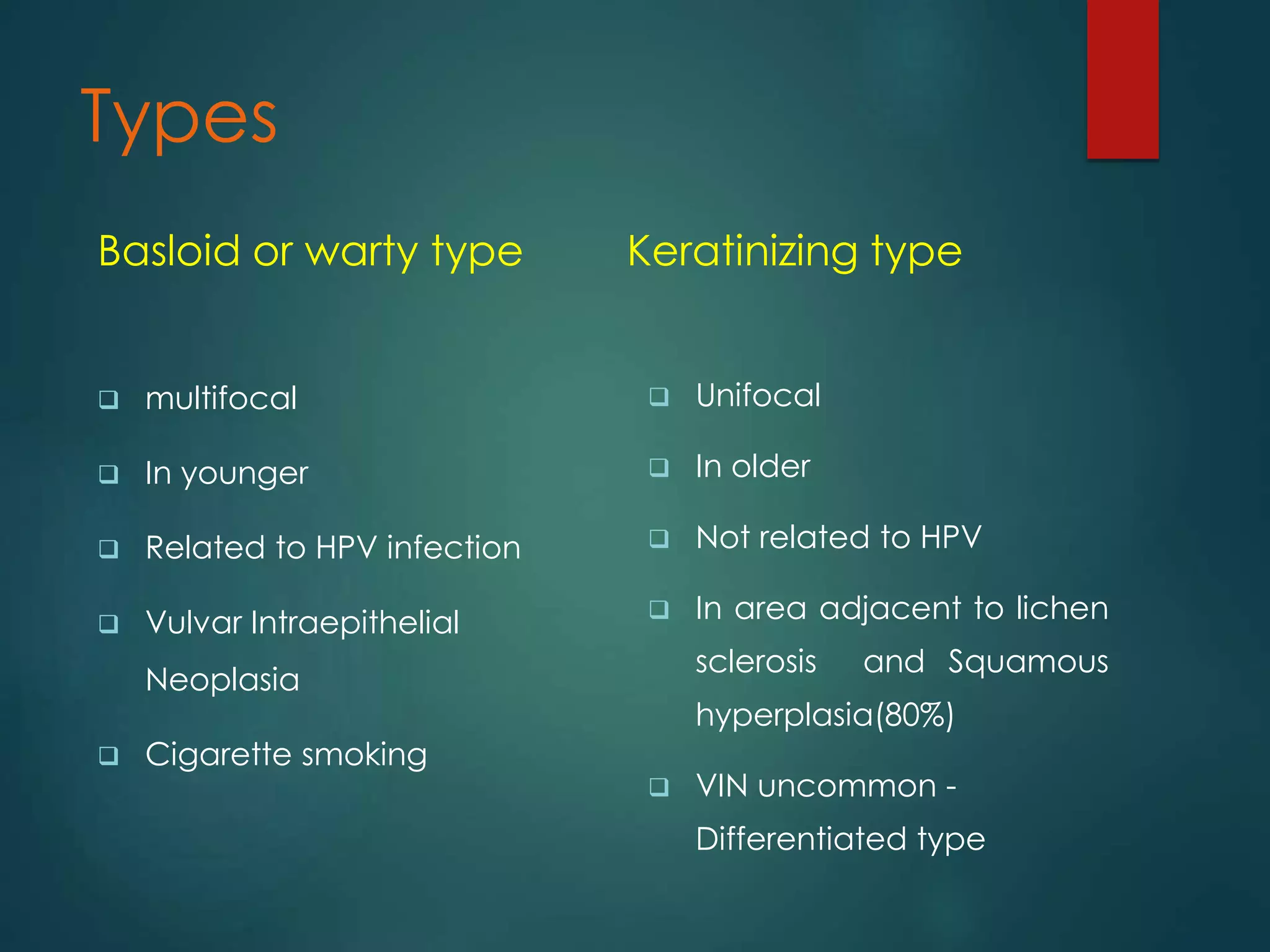 Vulvar and vaginal cancer epidemiology and molecular pathogenesis | PPTX
