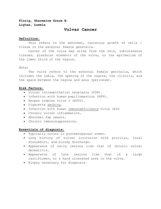 Vulvar cancer report | PDF