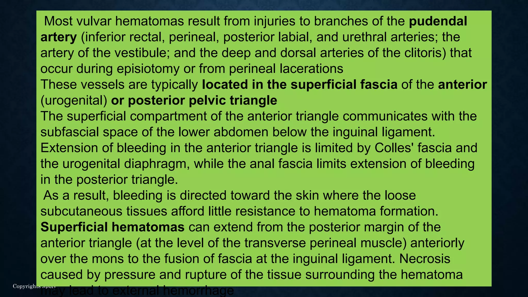 Vulvovaginal hematoma - Dr Mitra Saxena | PPTX