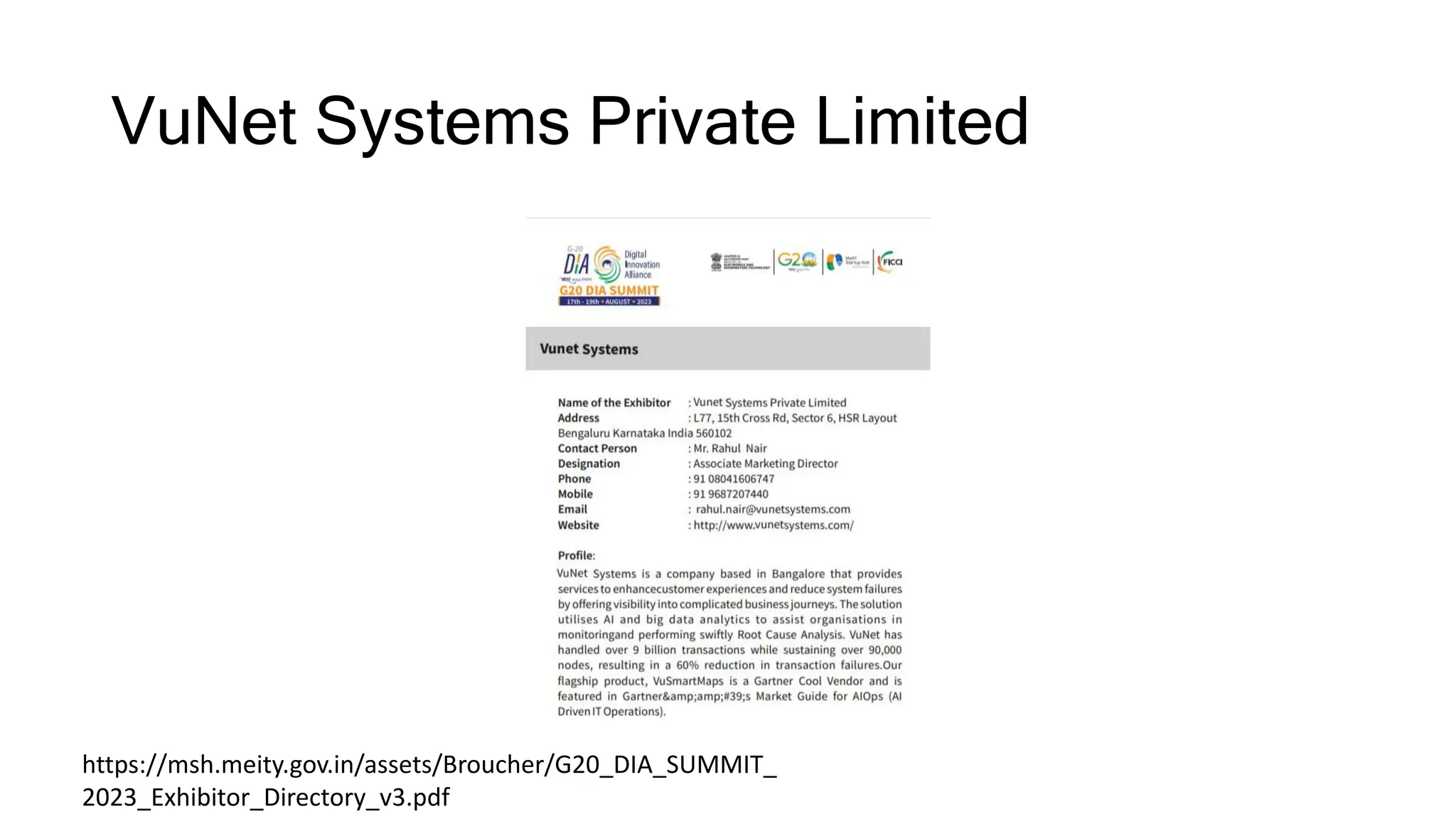 VuNet software organisation powerpoint deck | PPTX