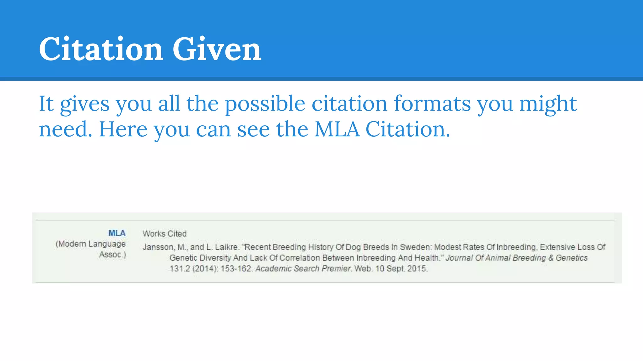 Mla citation style | PPT
