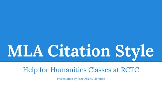 Mla citation style | PPTX