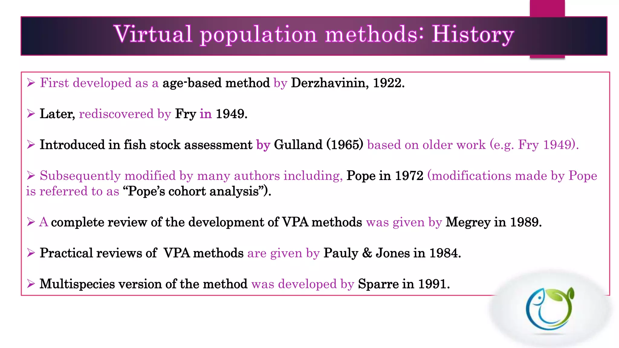 Vurtual population analysis ( VPA) | PPTX