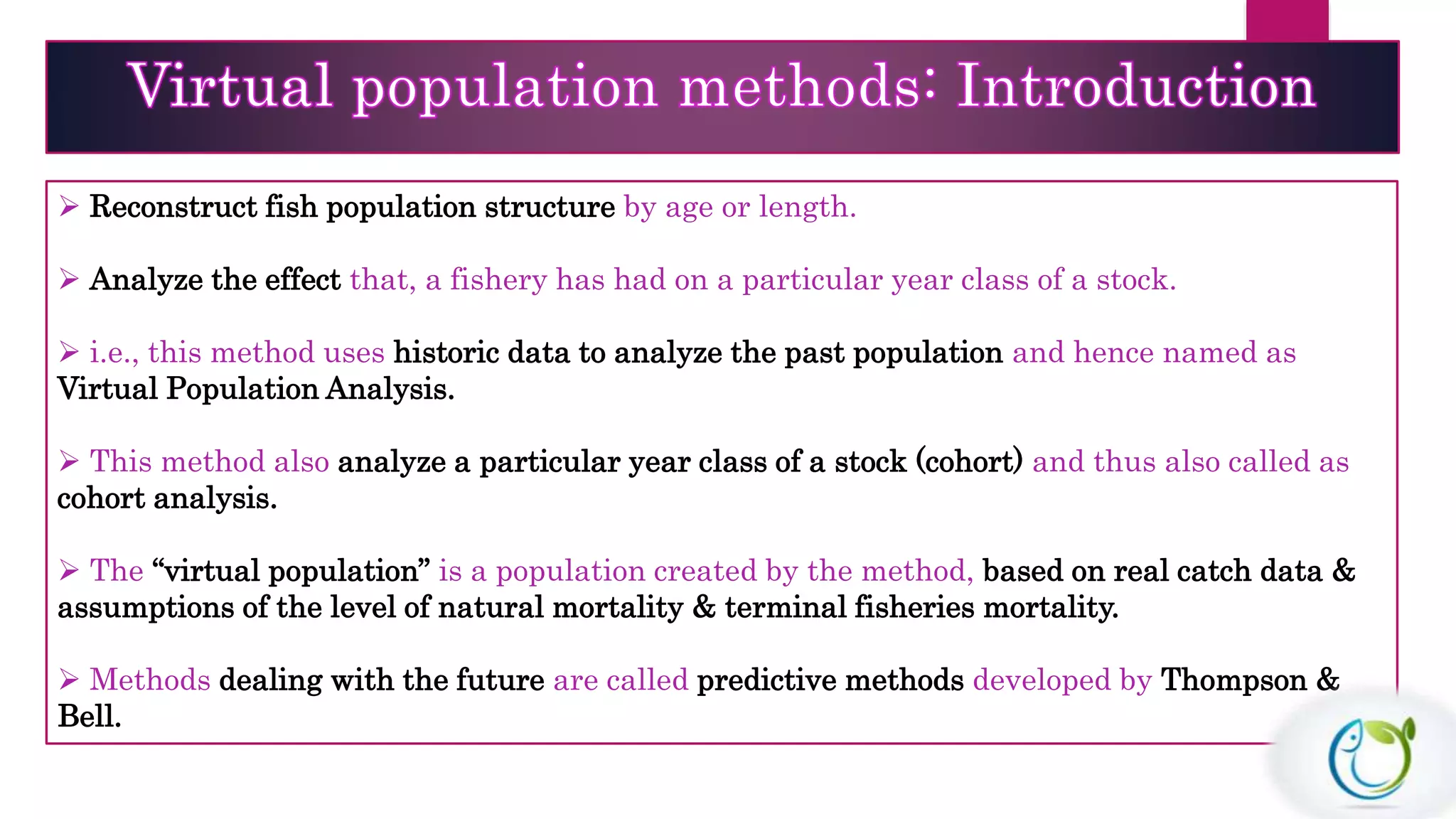 Vurtual population analysis ( VPA) | PPTX