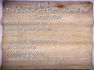 Vus5 The Articles Constitution | PPT | Politics