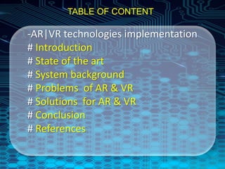 AR&VR Implementation | PPTX