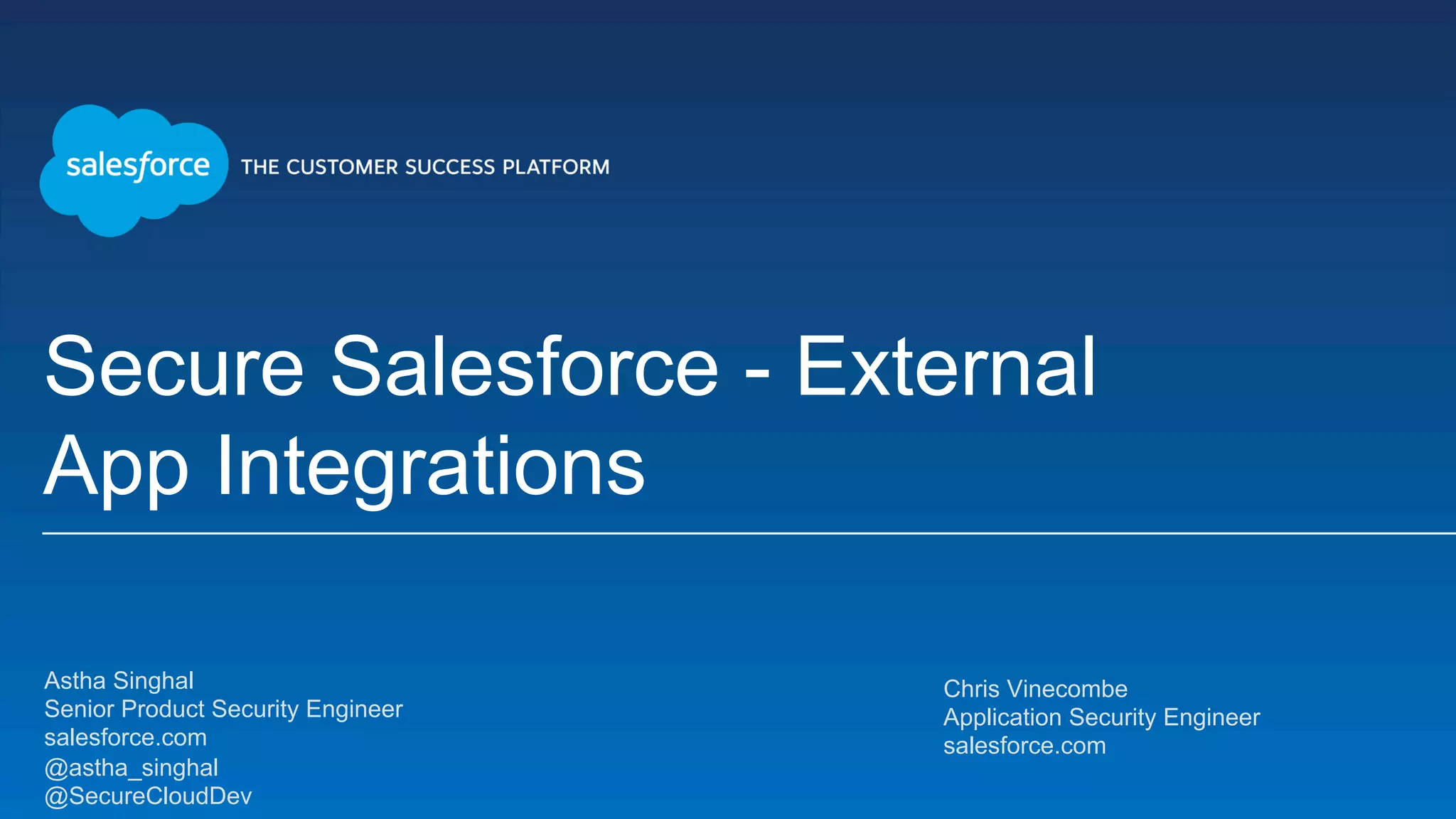 Secure Salesforce: External App Integrations | PPT Secure Salesforce: External App Integrations | PPT