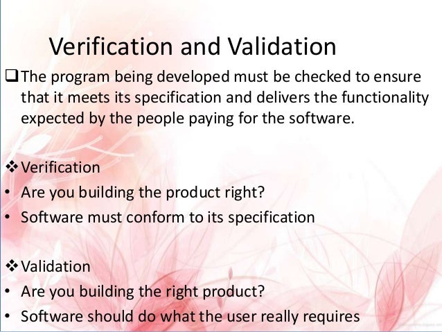 verification and validation