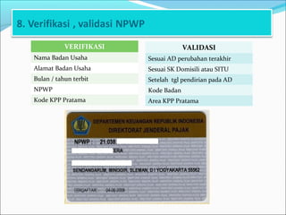 Verifikasi dan Validasi Berkas Badan Usaha LPJK | PPT