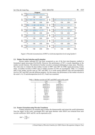 A Detail Study of Wavelet Families for EMG Pattern Recognition | PDF