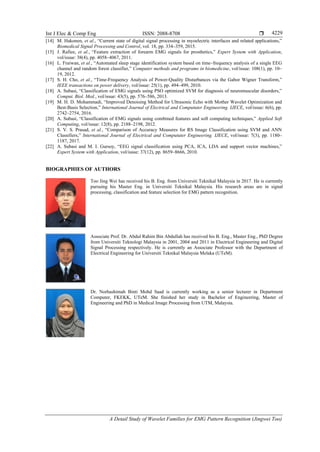 A Detail Study of Wavelet Families for EMG Pattern Recognition | PDF