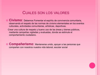 los valores | PPTX
