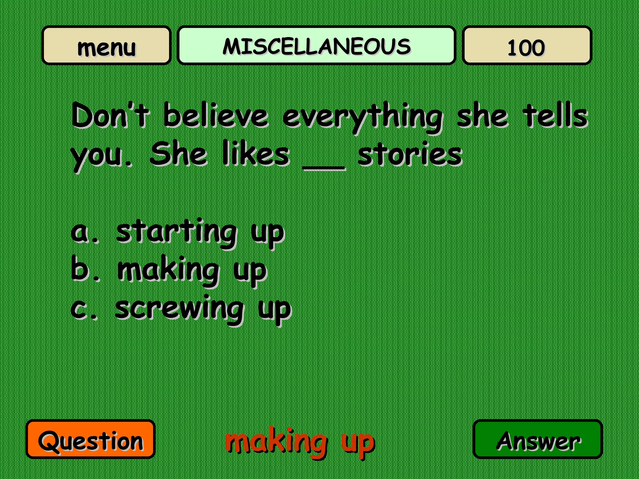 Phrasal verbs jeopardy | PPT