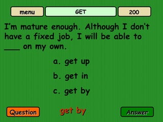 Phrasal verbs jeopardy | PPT