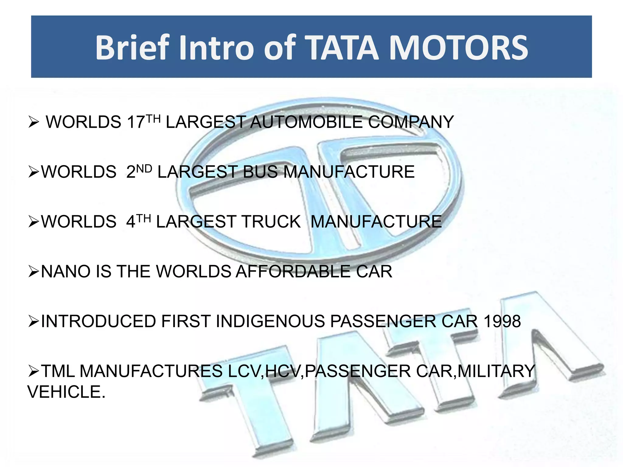 TATA MOTORS ECONOMIC ANALYSIS | PPTX