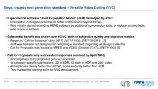 Versatile Video Coding: Compression Tools for UHD and 360° Video | PDF
