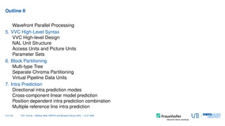 VVC tutorial at ICME 2020 together with Benjamin Bross | PDF