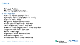 VVC tutorial at ICME 2020 together with Benjamin Bross | PDF