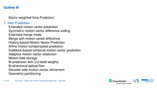VVC tutorial at VCIP 2020 together with Benjamin Bross | PDF
