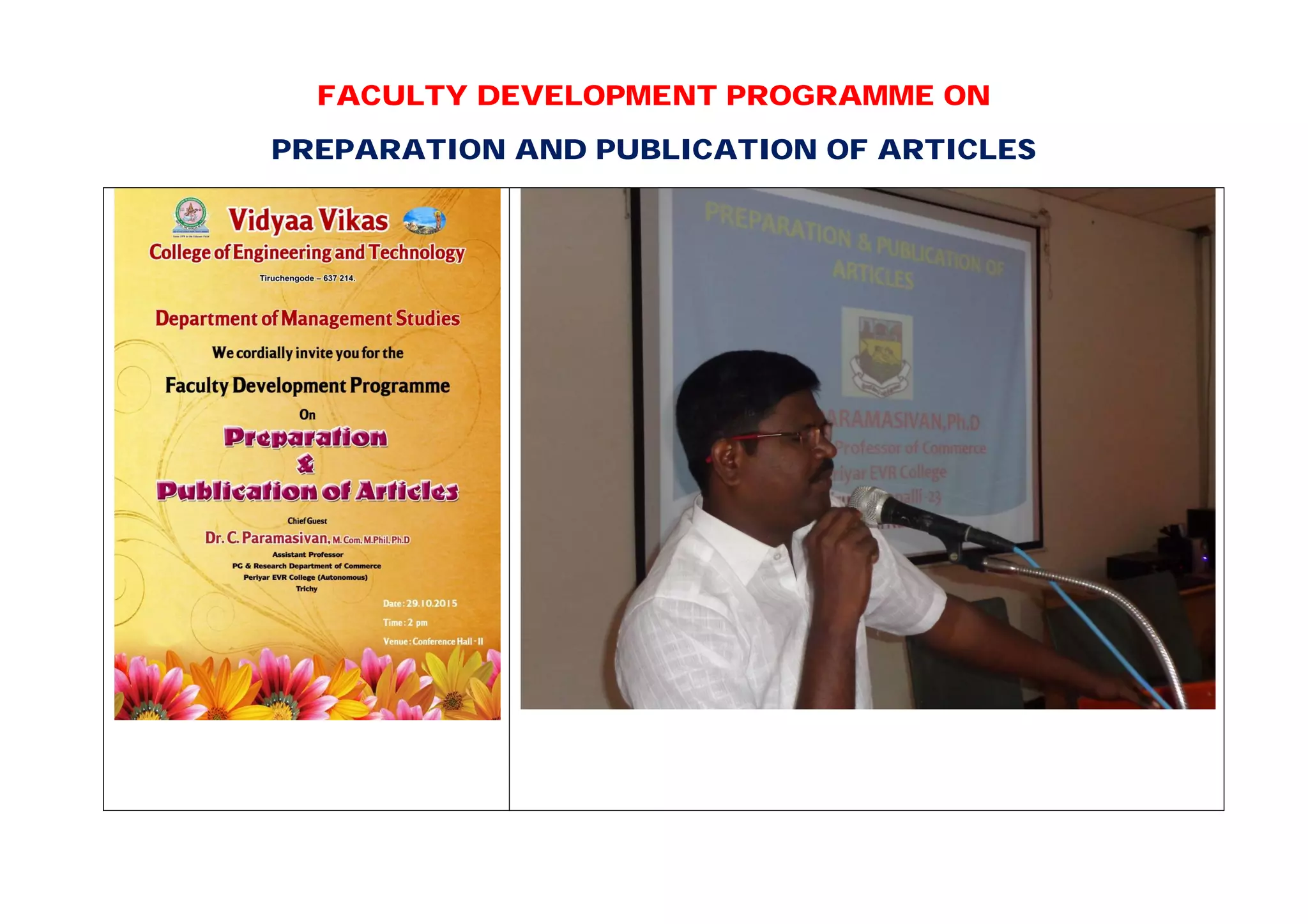 FACULTY DEVELOPMENT PROGRAMME | PDF | Postgraduate Education | College Education