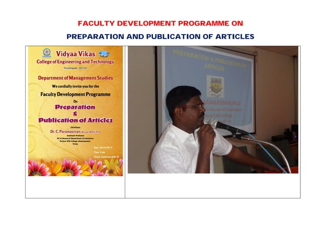 FACULTY DEVELOPMENT PROGRAMME | PDF