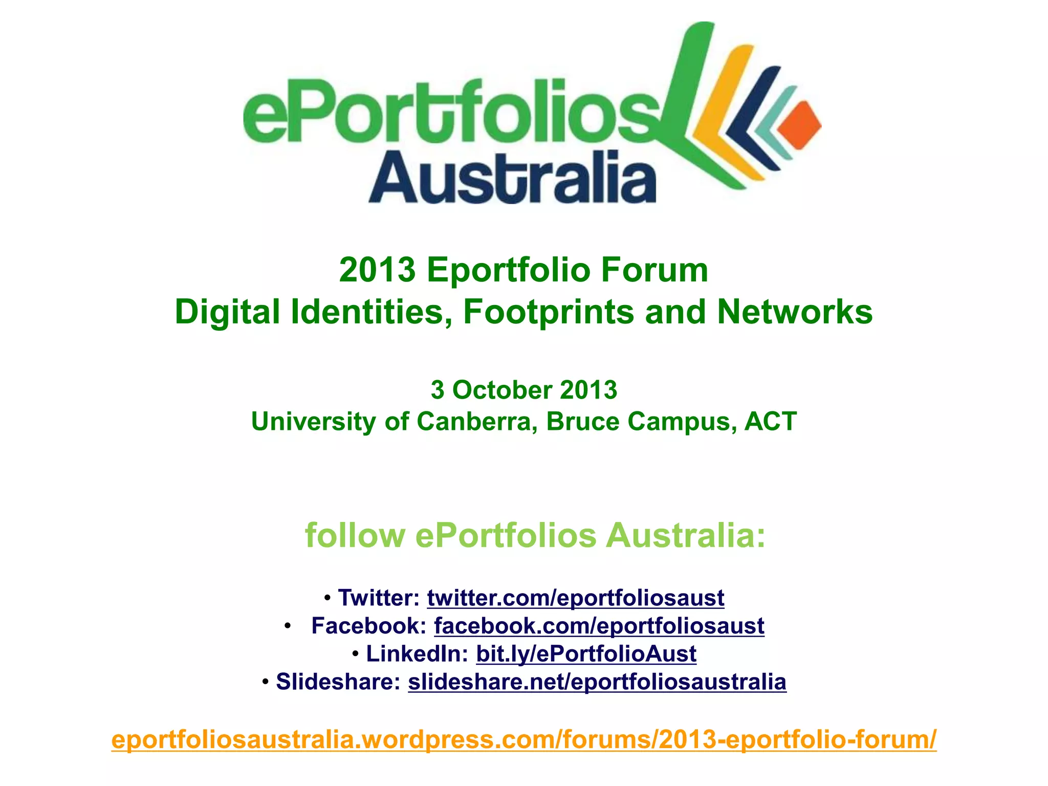 Getting Started with Eportfolios 130813