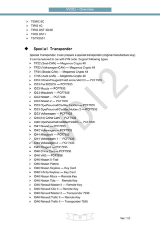 Xhorse VVDI2 VVDI II Commander Overview | PDF