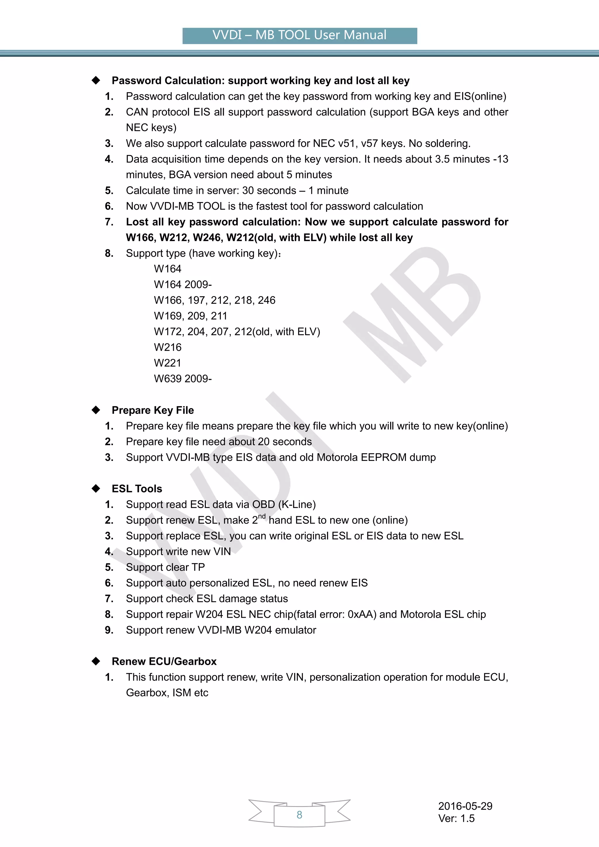 VVDI MB BGA Tool V2.1.1 User Manual OBD365 | PDF
