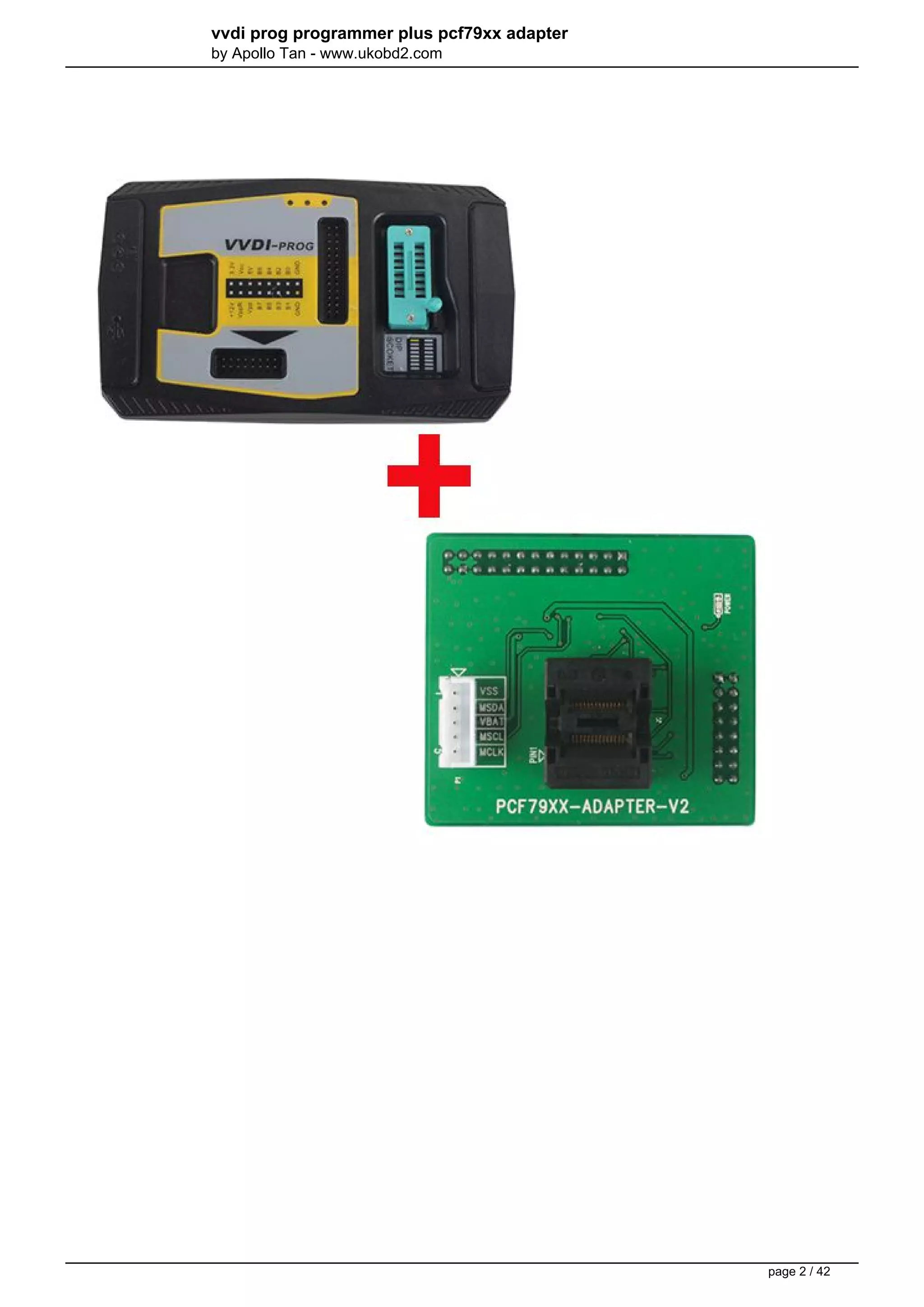 Original Xhorse VVDI PROG Programmer with PCF79XX Adapter Free Shipping by DHL | PDF
