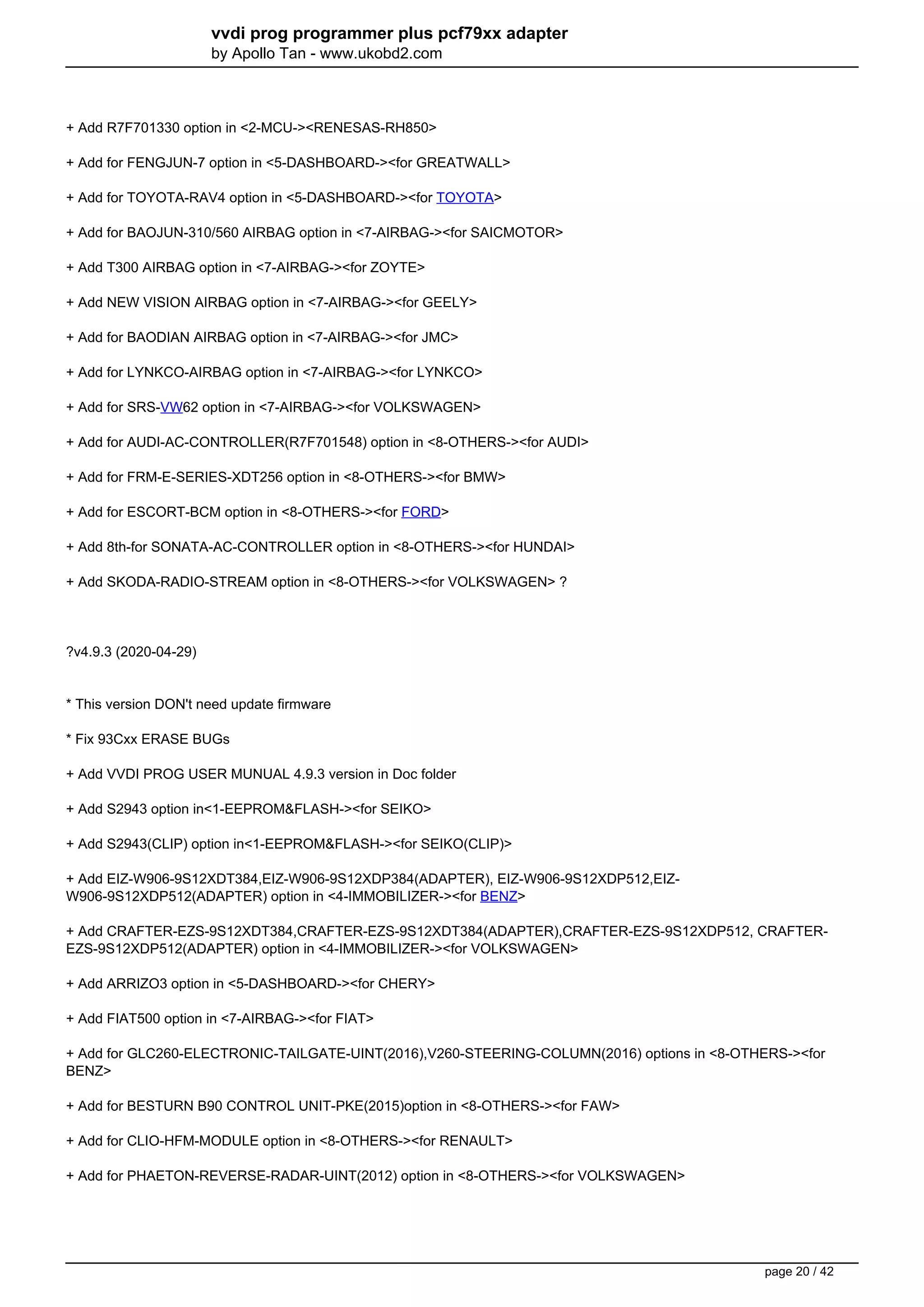 Original Xhorse VVDI PROG Programmer with PCF79XX Adapter Free Shipping by DHL | PDF