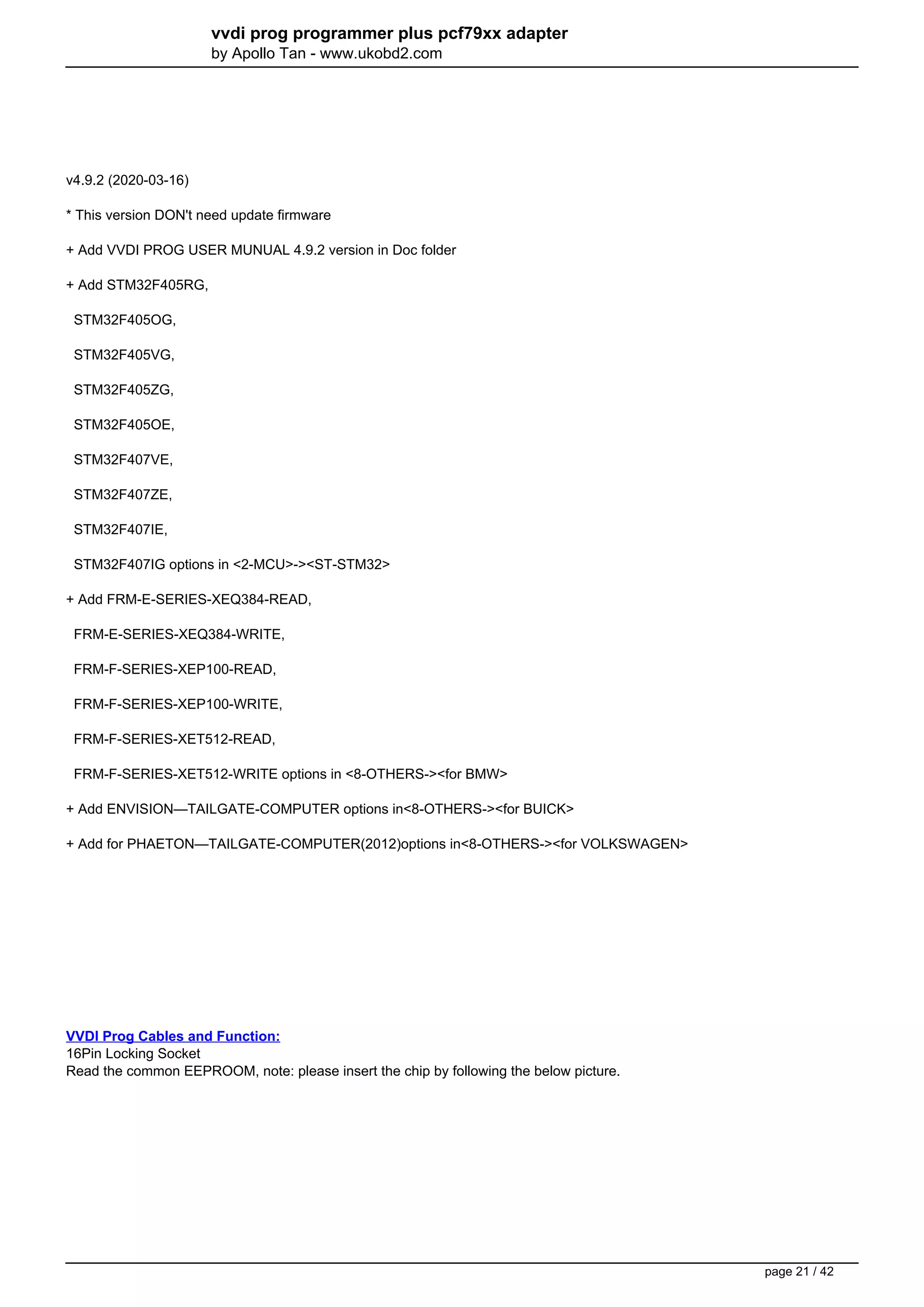 Original Xhorse VVDI PROG Programmer with PCF79XX Adapter Free Shipping by DHL | PDF