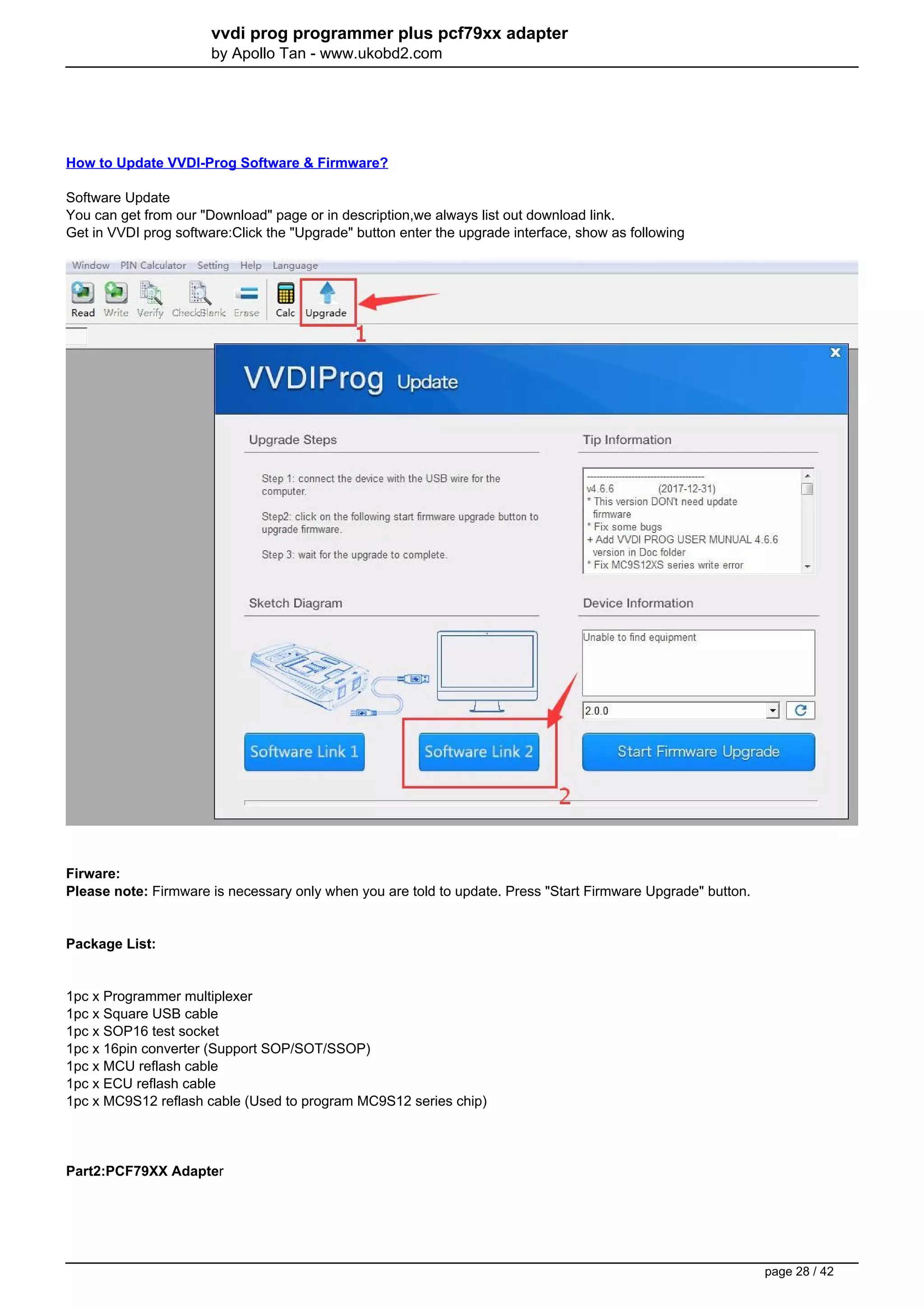 Original Xhorse VVDI PROG Programmer with PCF79XX Adapter Free Shipping by DHL | PDF